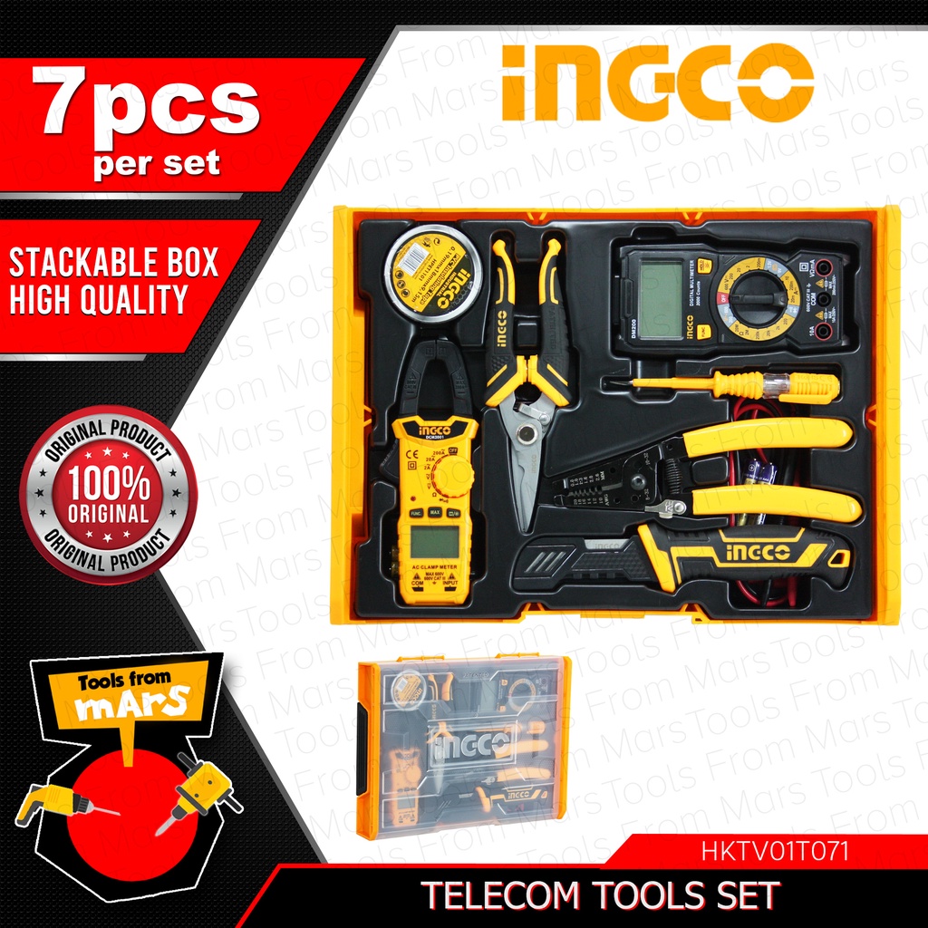 INGCO Electrician Telecom Tools Set 7 PCS HKTV01T071 •TOOLS FROM MARS ...