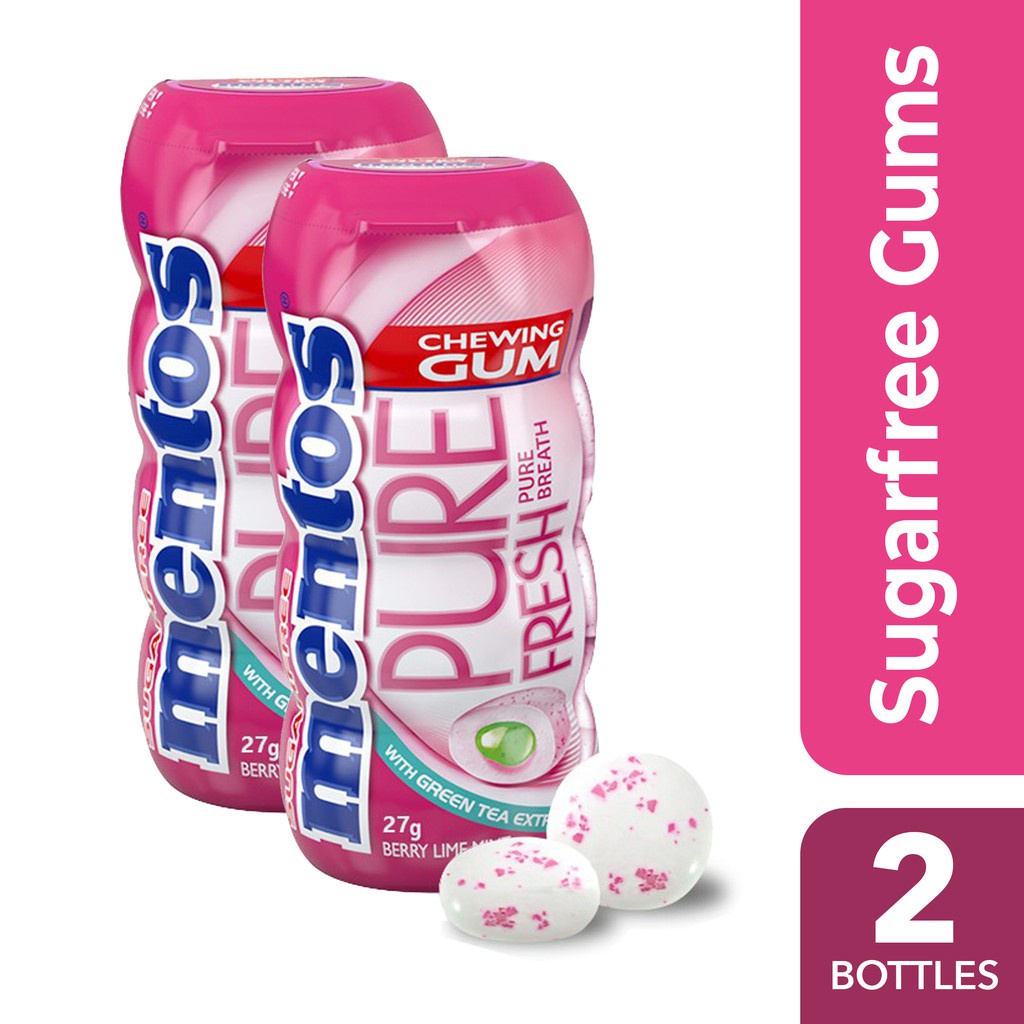 Mentos Pure Fresh Berry Lime Mint Gum - 2 bottles | Lazada PH