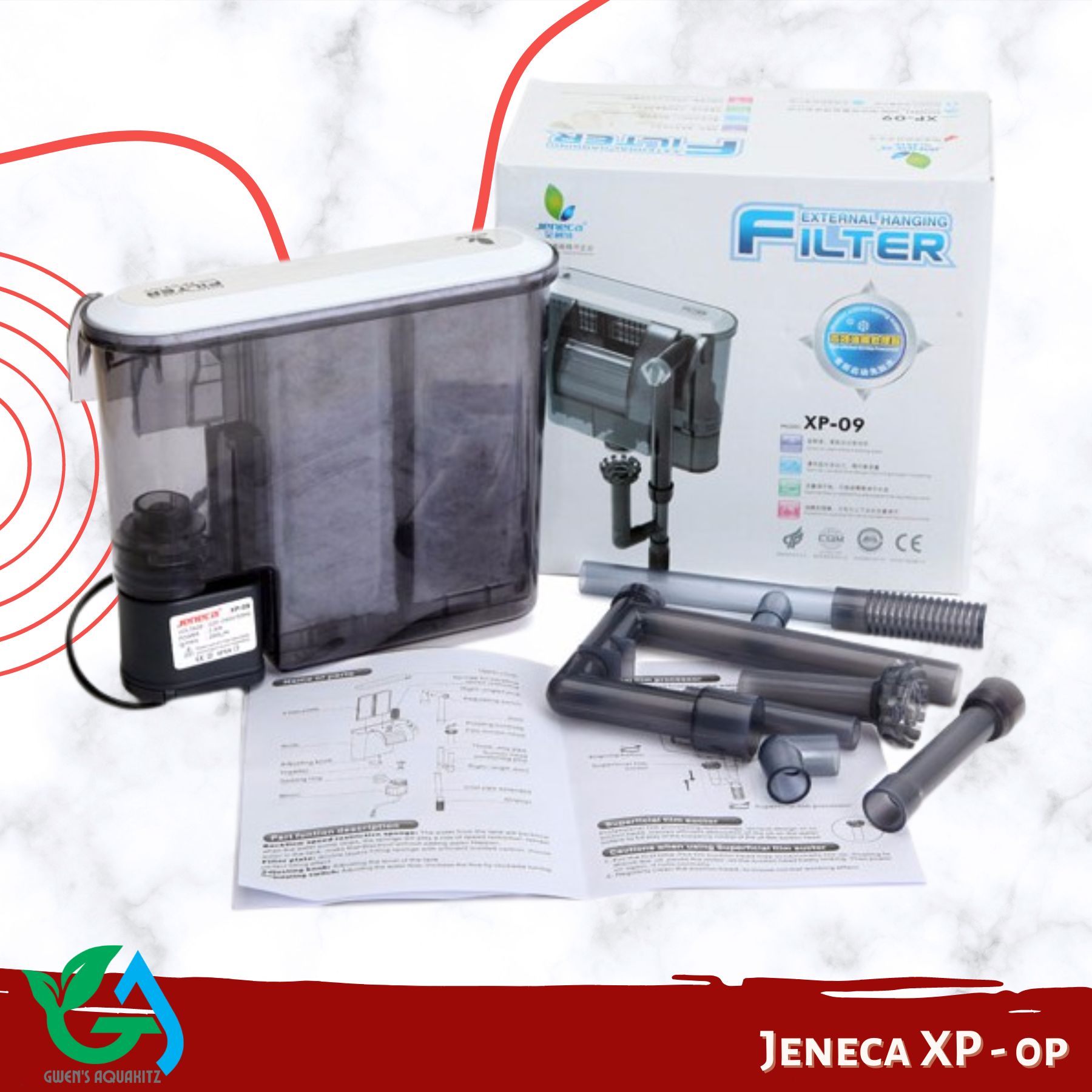 Jeneca External Hanging Filter / Hang On Back Filter [Model: XP-08, XP ...