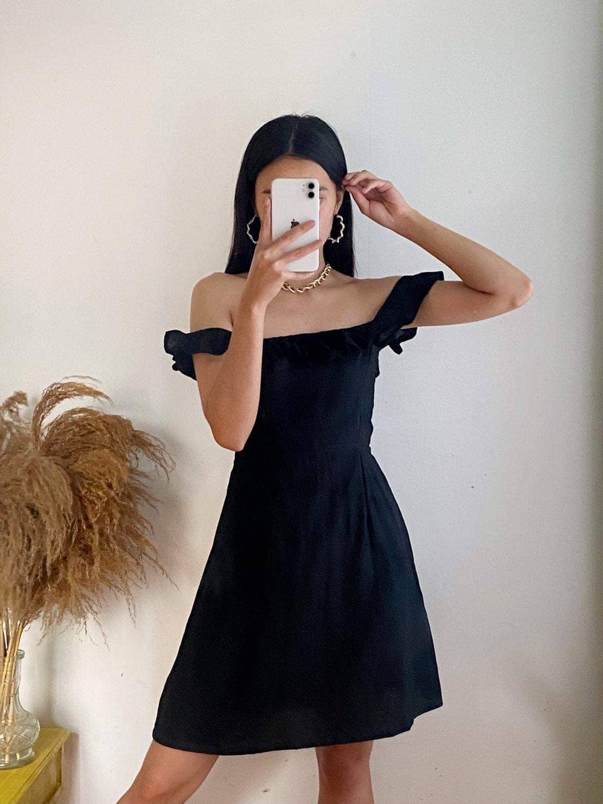 Trendy Miley Raffles Smocked Back Dress | Off Shoulder Dress | Lazada PH