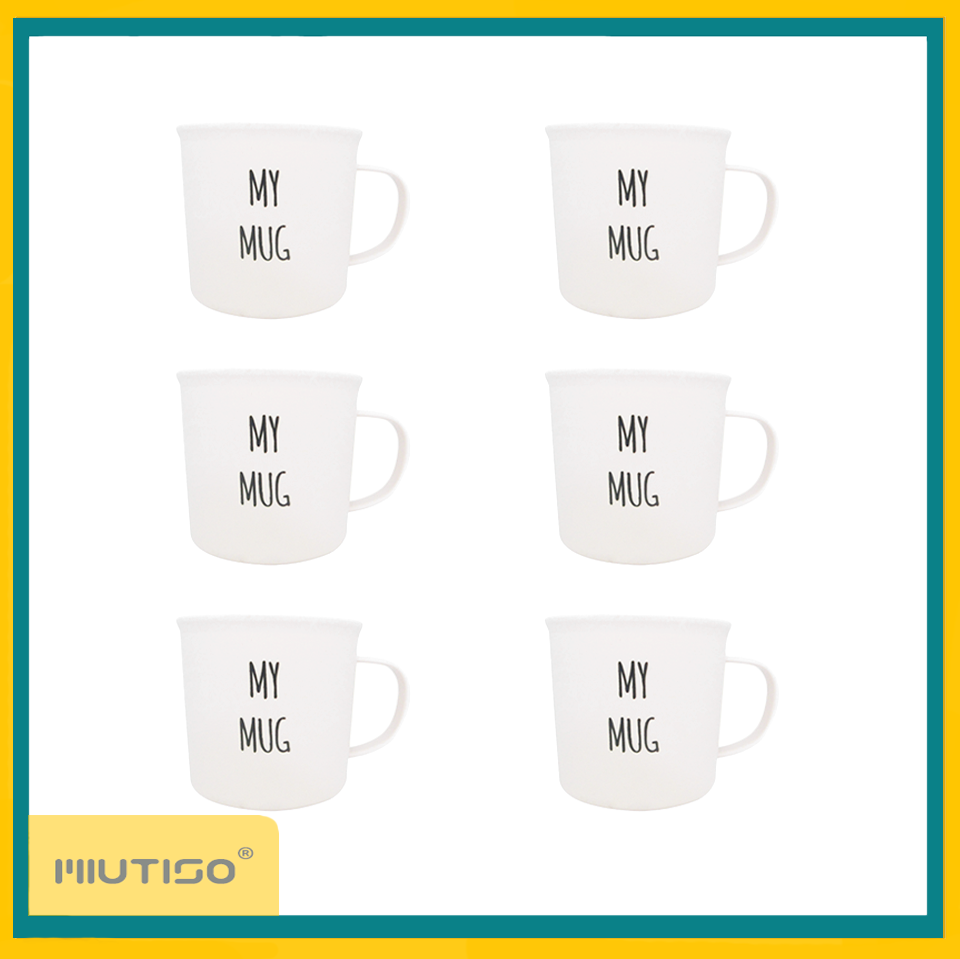 Miutiso Plastic Wide Rim Mug with Handle Coffee, Tea, Milk Cups ...