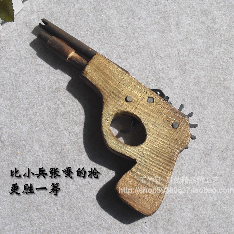 Rubber band pistol wooden gun wooden gun small double barrel wooden gun ...