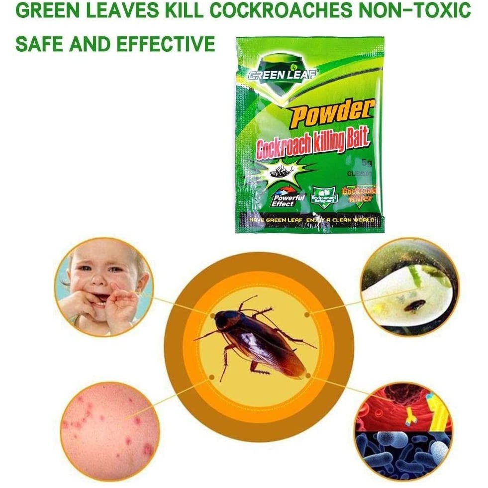 Green Leaf Powder Cockroach And Ant Killer Bait Repeller Killing Trap ...