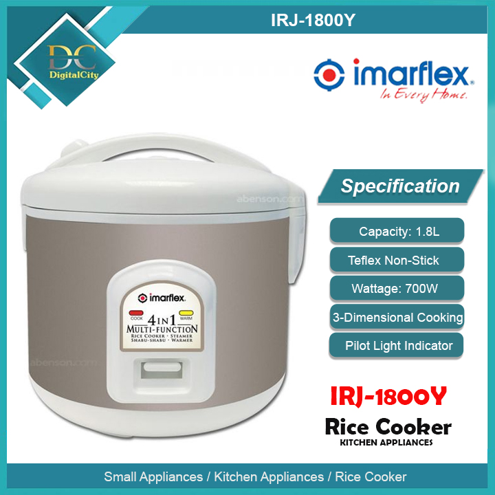 DIGITAL Imarflex IRJ-1800Y 4 in 1 Multi-function Rice Cooker 1.8L 10 ...