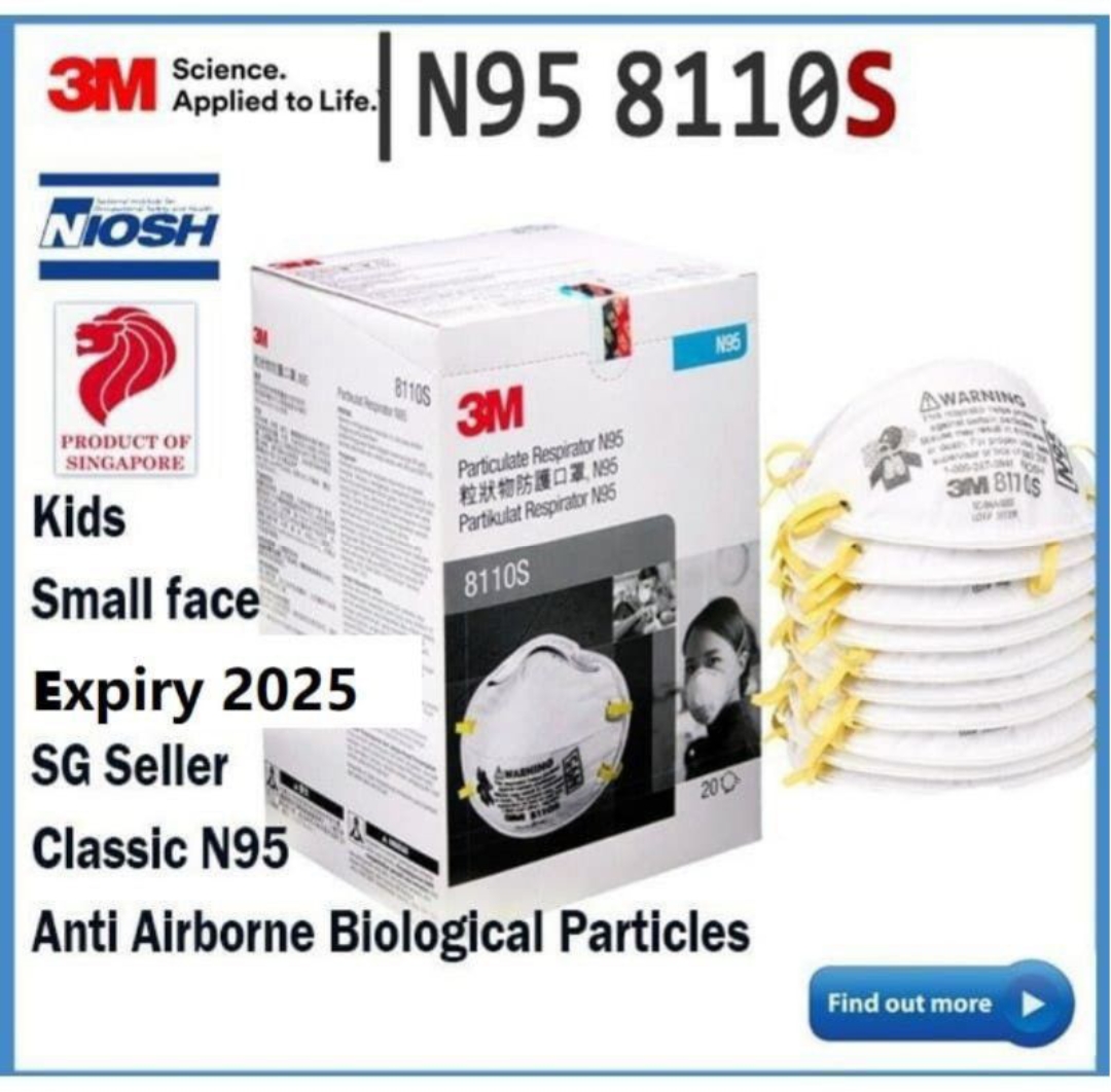 3M™ Particulate Respirator 8110S Masks (5pcs/10pcs/20pcs) | Lazada PH