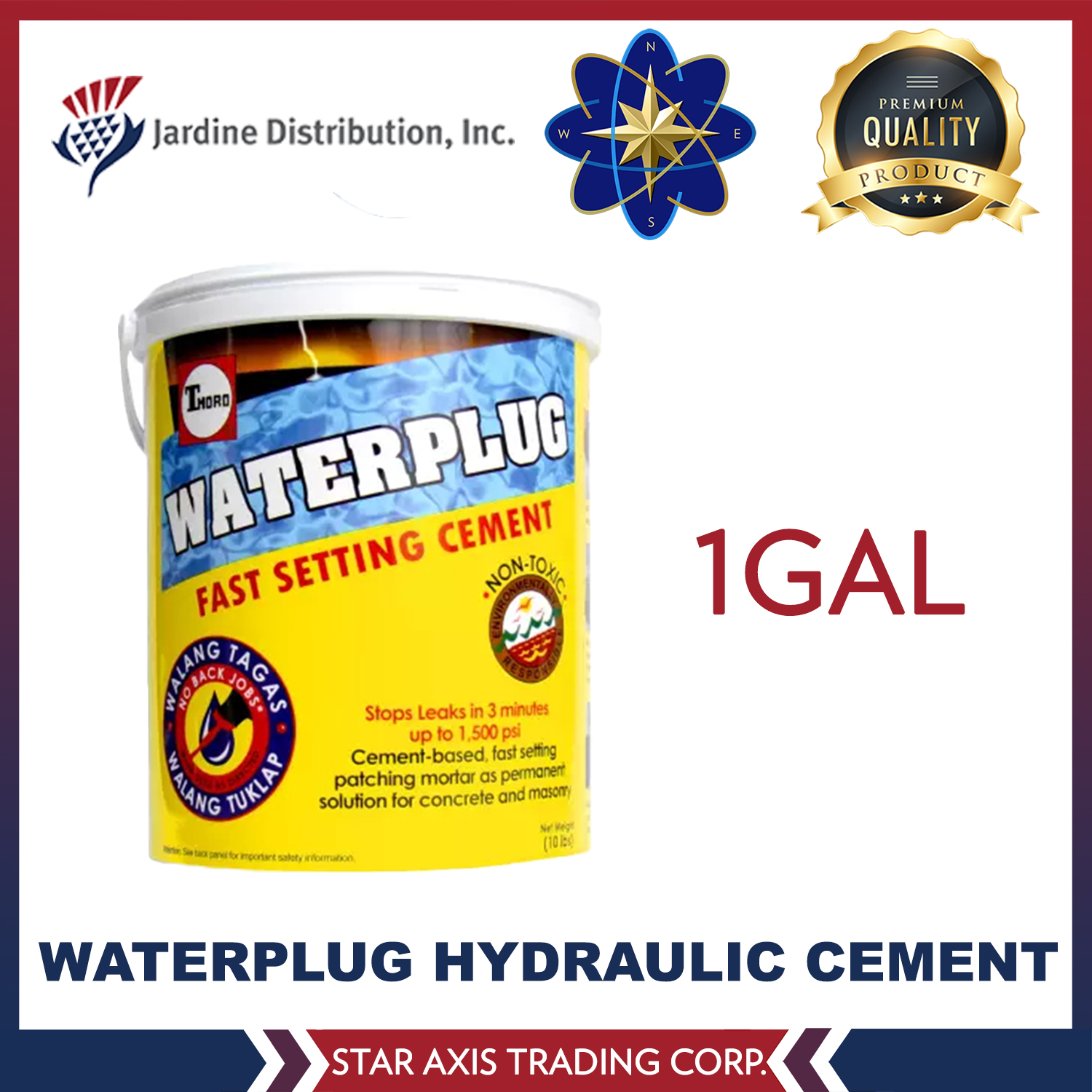 Jardine Waterplug Hydraulic Cement - 4.5kg Gallon Can | Lazada PH