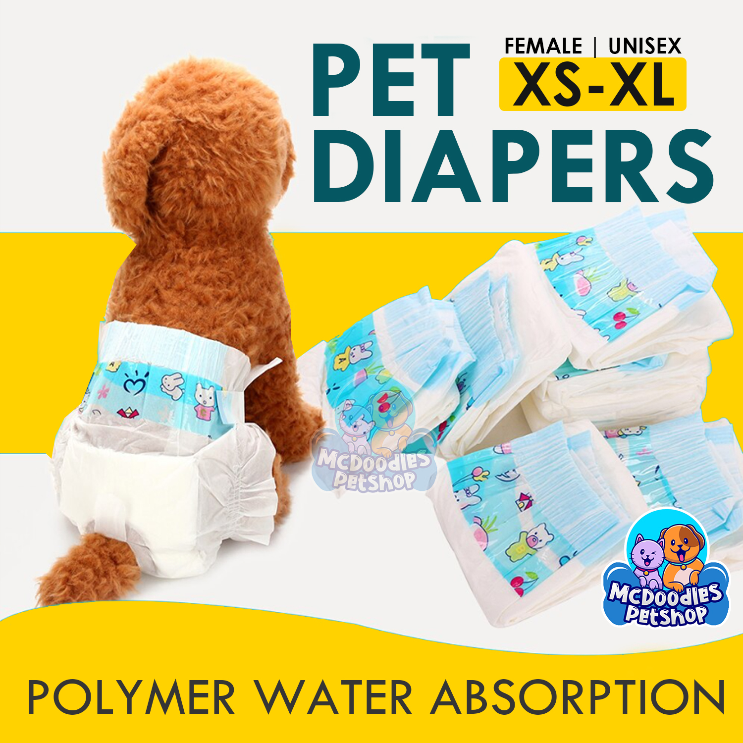 Pet Disposable Diaper For Female/Male Small Dogs and Puppies 10pcs ...