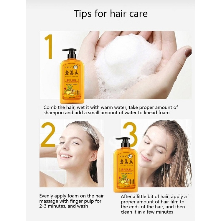 AZLA Professional Ginger Shampoo Fast Regrowth Hair Anti-Dandruff Anti ...