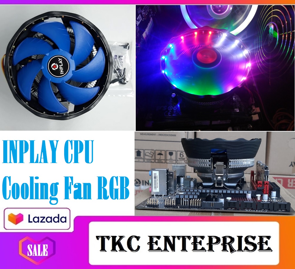 INPLAY LF01 CPU Cooling Fan RGB Lighting 3 Pin Air Cooler Radiator for ...