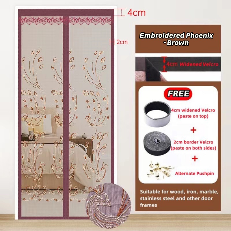 Magnetic Screen Door with Heavy Duty Mesh Curtain and Full Frame Velcro ...