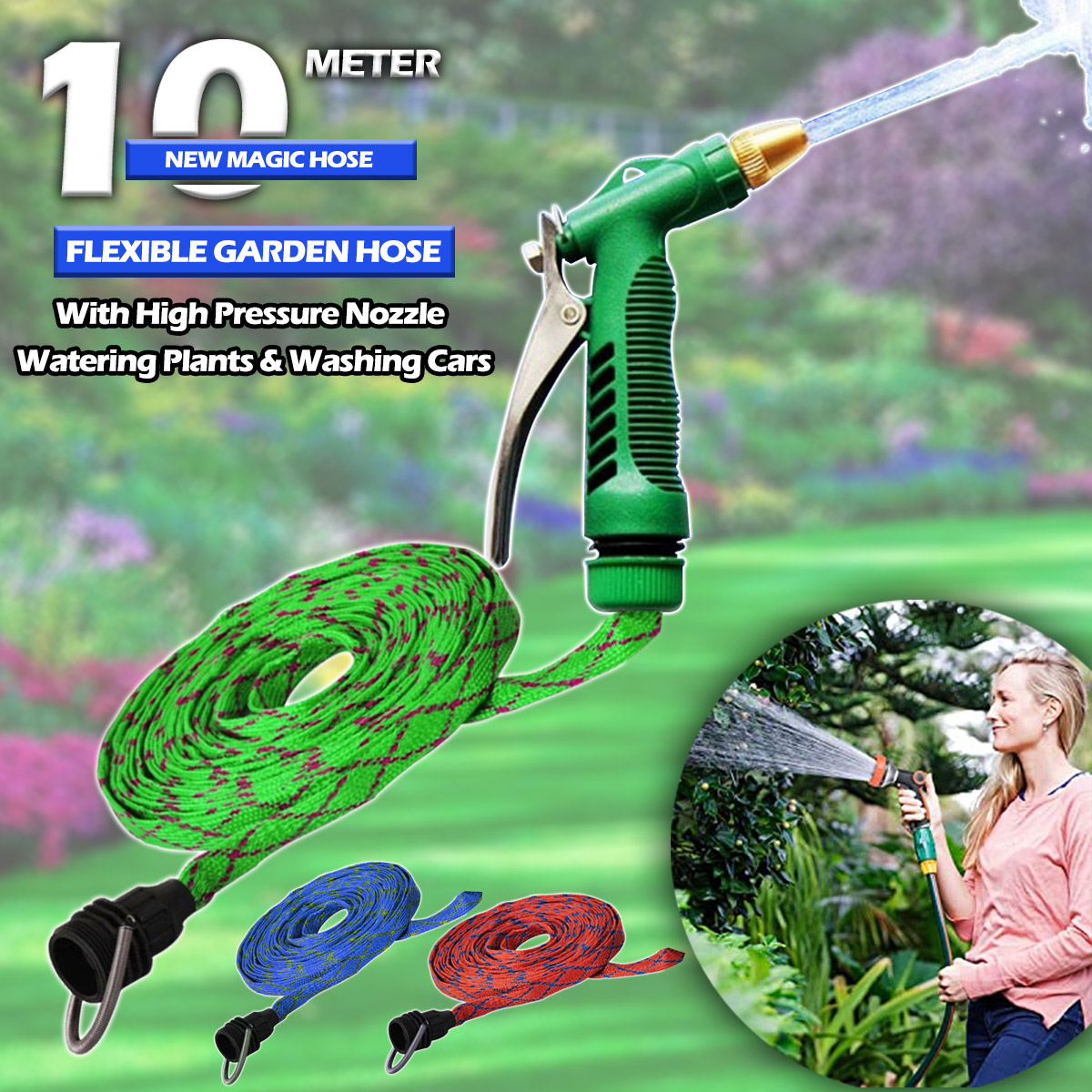 New Magic Hose Expandable High Pressure Water Spray Jet Gun With 10 ...