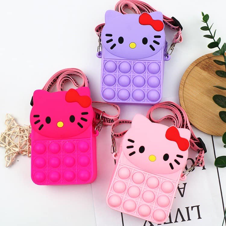 Hello-----Kitty Pop It Sling Bag Fidget Toy – Kitty Small Poppit Wallet ...