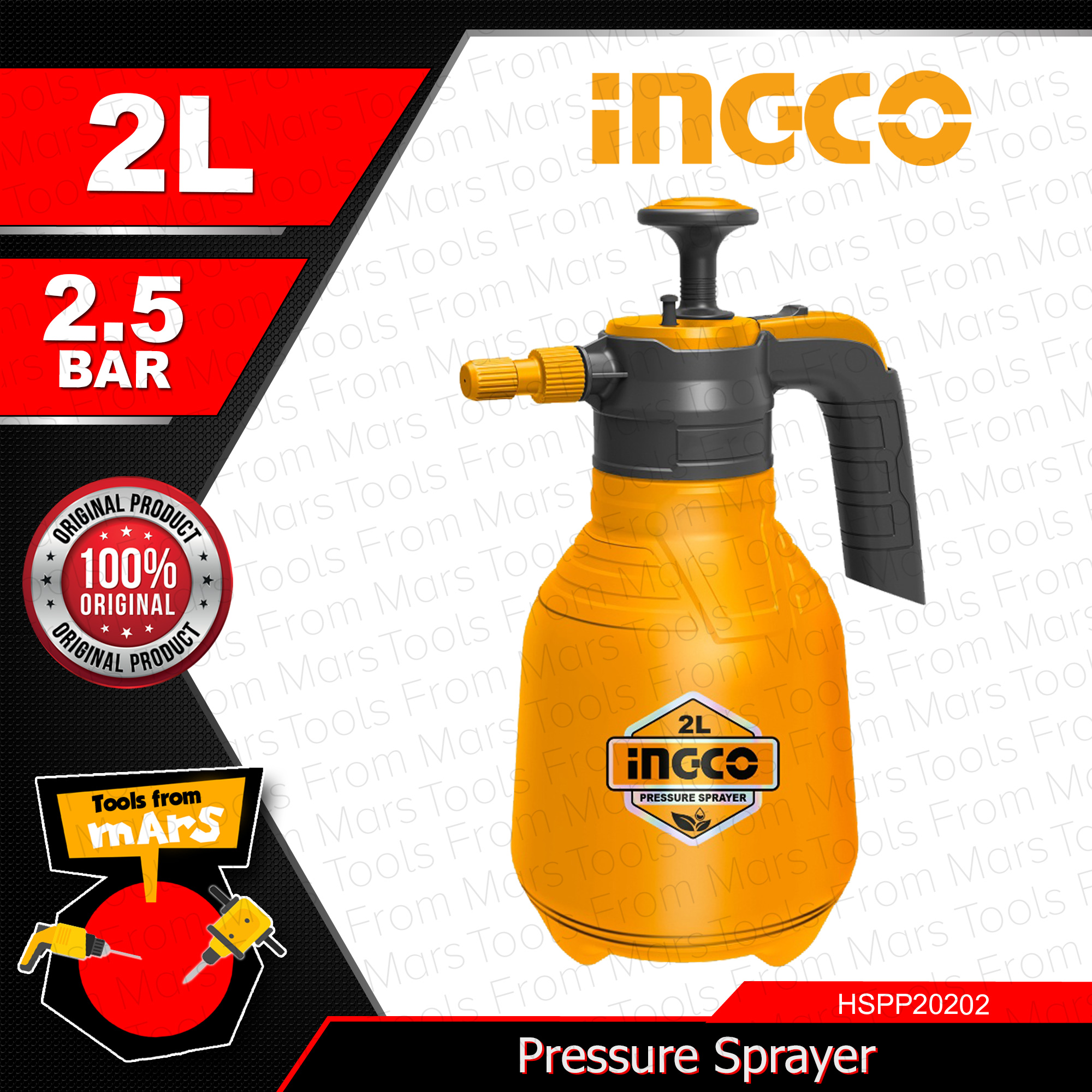 INGCO 2L Pressure Sprayer Washer Disinfectant Agriculture Spray ...