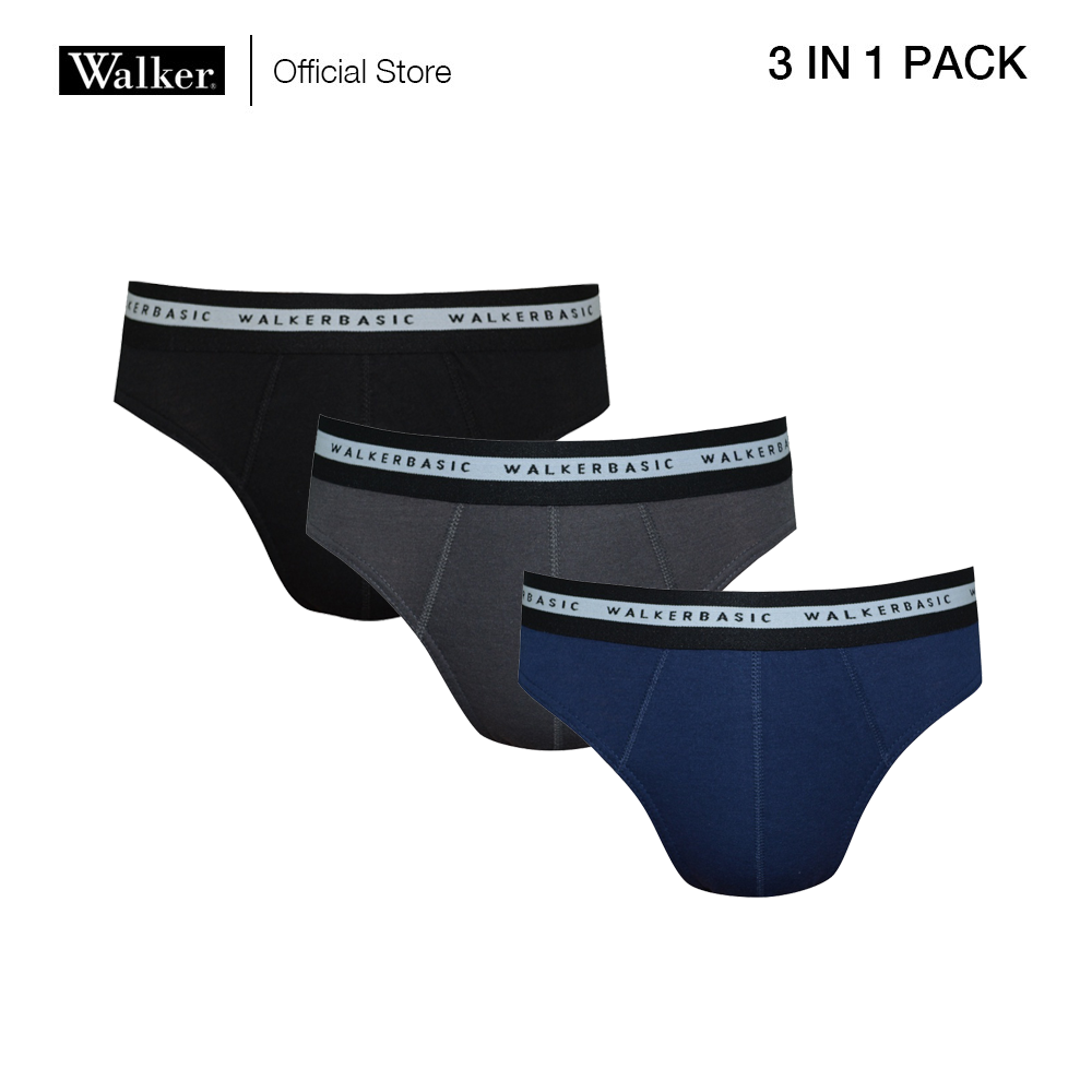 Walker Basic Cotton Comfort Breathable Men Hipster Brief Multicolor (3 ...
