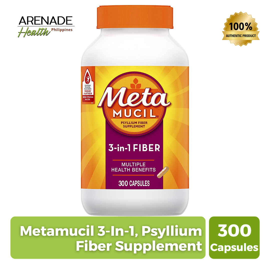 Metamucil 3-In-1, Psyllium Fiber Supplement, Multiple Health Benefits ...
