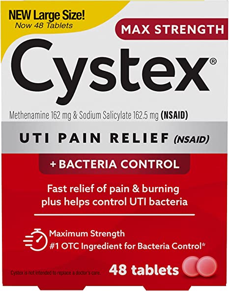 Cystex UTI Pain Relief, Maximum Strength, Relieves Pain & Urgency of ...
