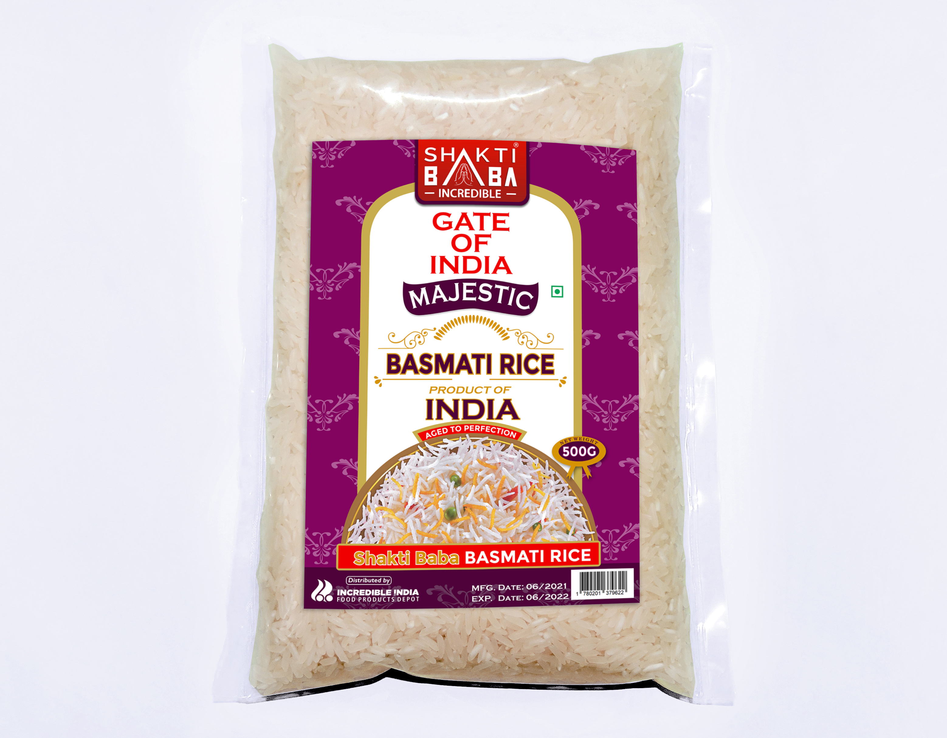 Gate of India Genuine Majestic Basmati Rice(No Mixed Grain) 500g ...