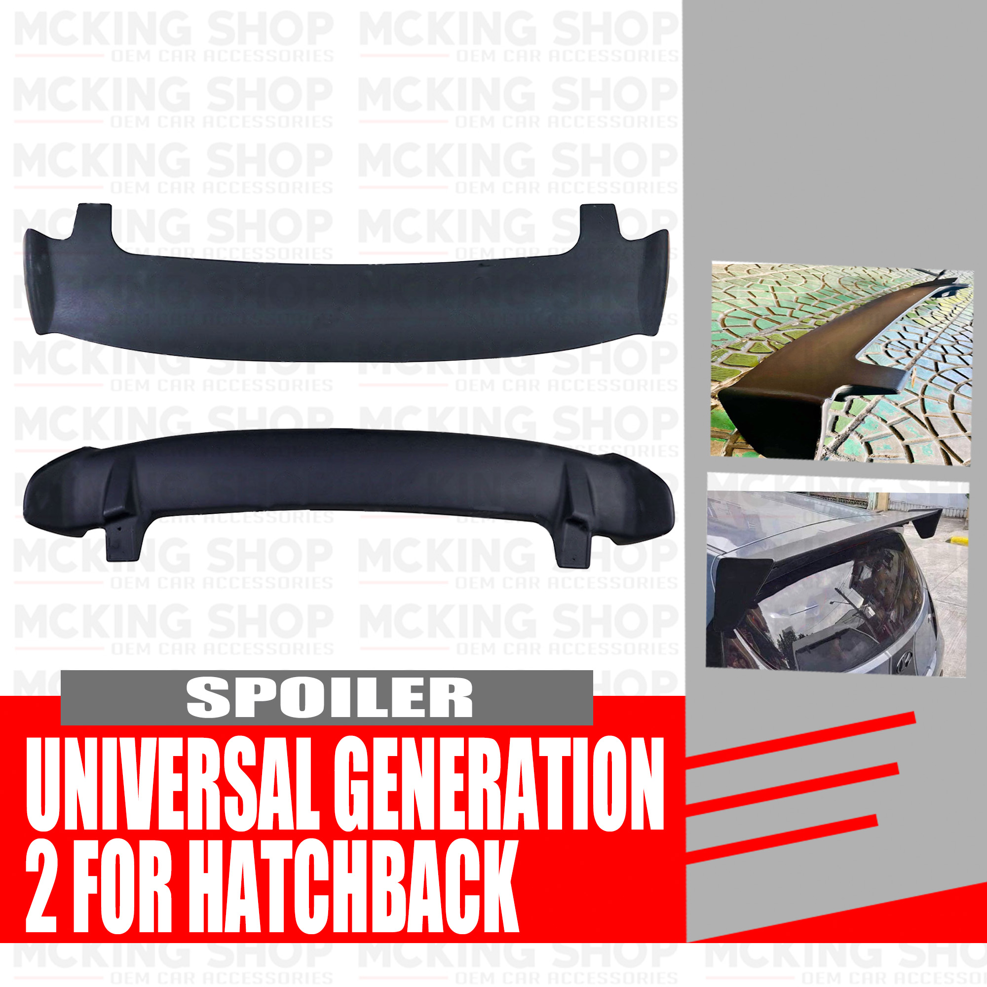 Universal Rear Trunk Spoiler Suit for HATCHBACK Gen 2 (Matte Black ...