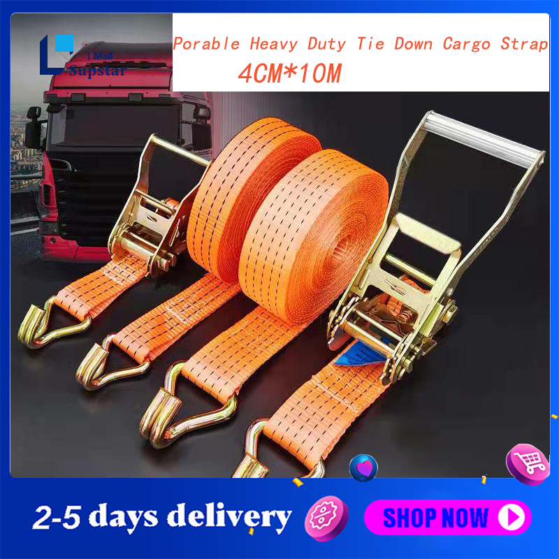 【Ship from Manila】4CM*10M Heavy Duty Adjustable Ratchet Cargo Tie Down ...