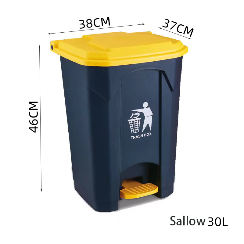 Heavy Duty Plastic Trash Bin 20L 30L 50L 80L 100L with Step Foot Pedal ...
