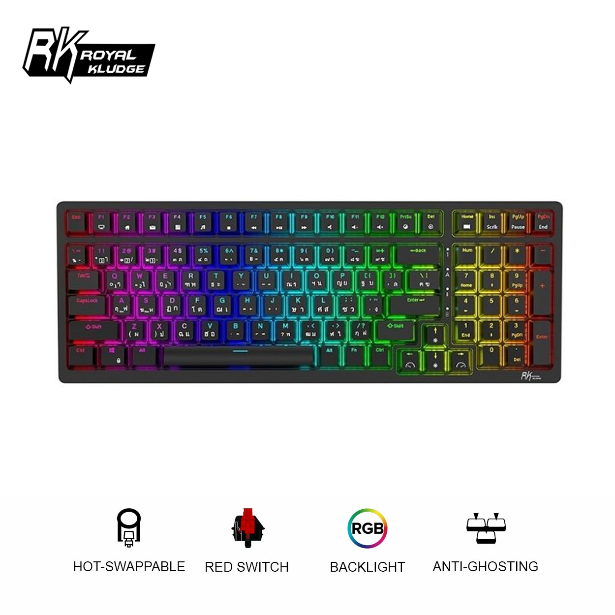RK Royal Kludge RK98 96% Limited Edition Wireless Keyboard Tri-Mode ...
