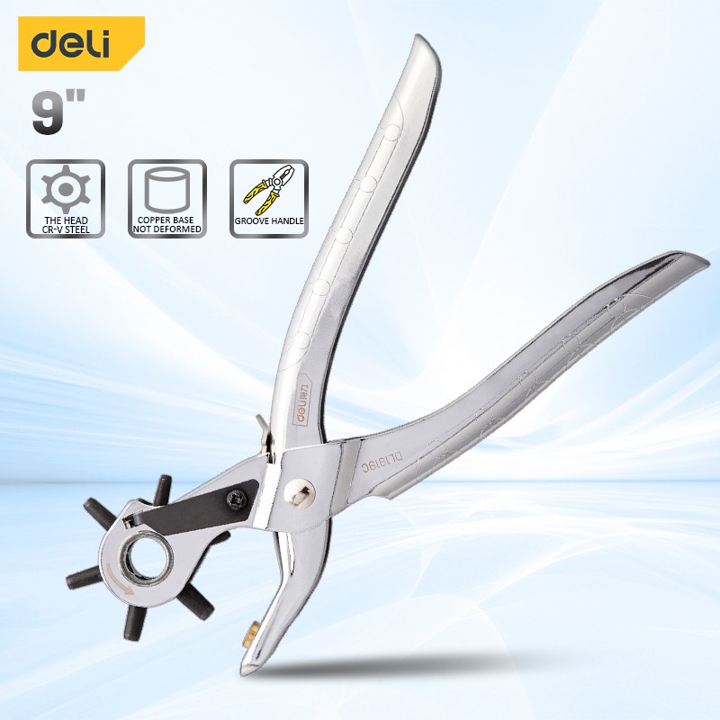 Deli leather belt hole punch 9" Revolving Punch Pliers Leather Craft ...