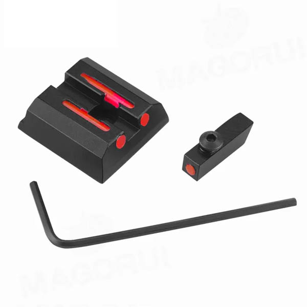 Tactical Fiber Optic 3 Dot Front and Rear Sight Set Metal Sights For ...