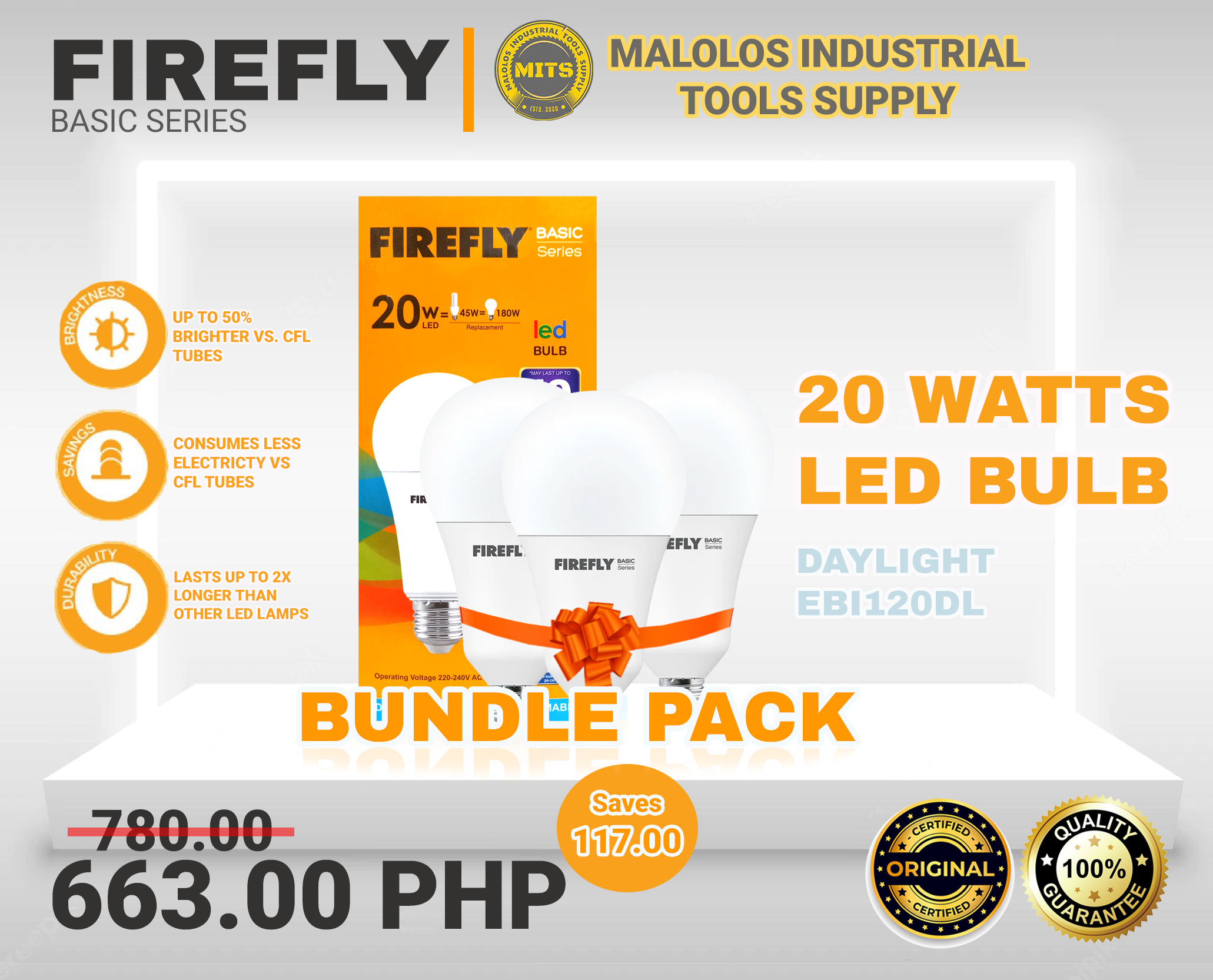 FIREFLY A- LED BUNDLE PACK Bulb Daylight 5W, 18W and 20W | Lazada PH