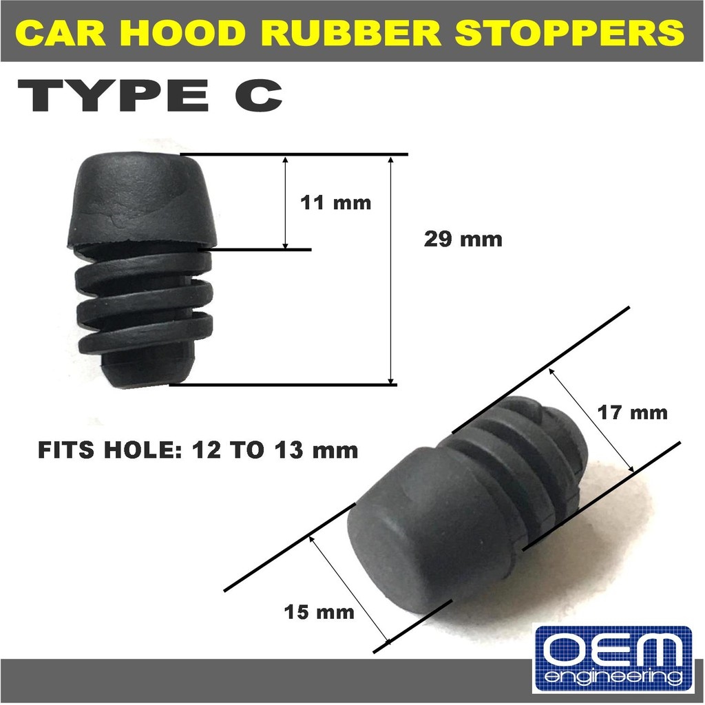 Engineering CAR HOOD RUBBER STOPPERS Hood Stoppers Rubber | Lazada PH