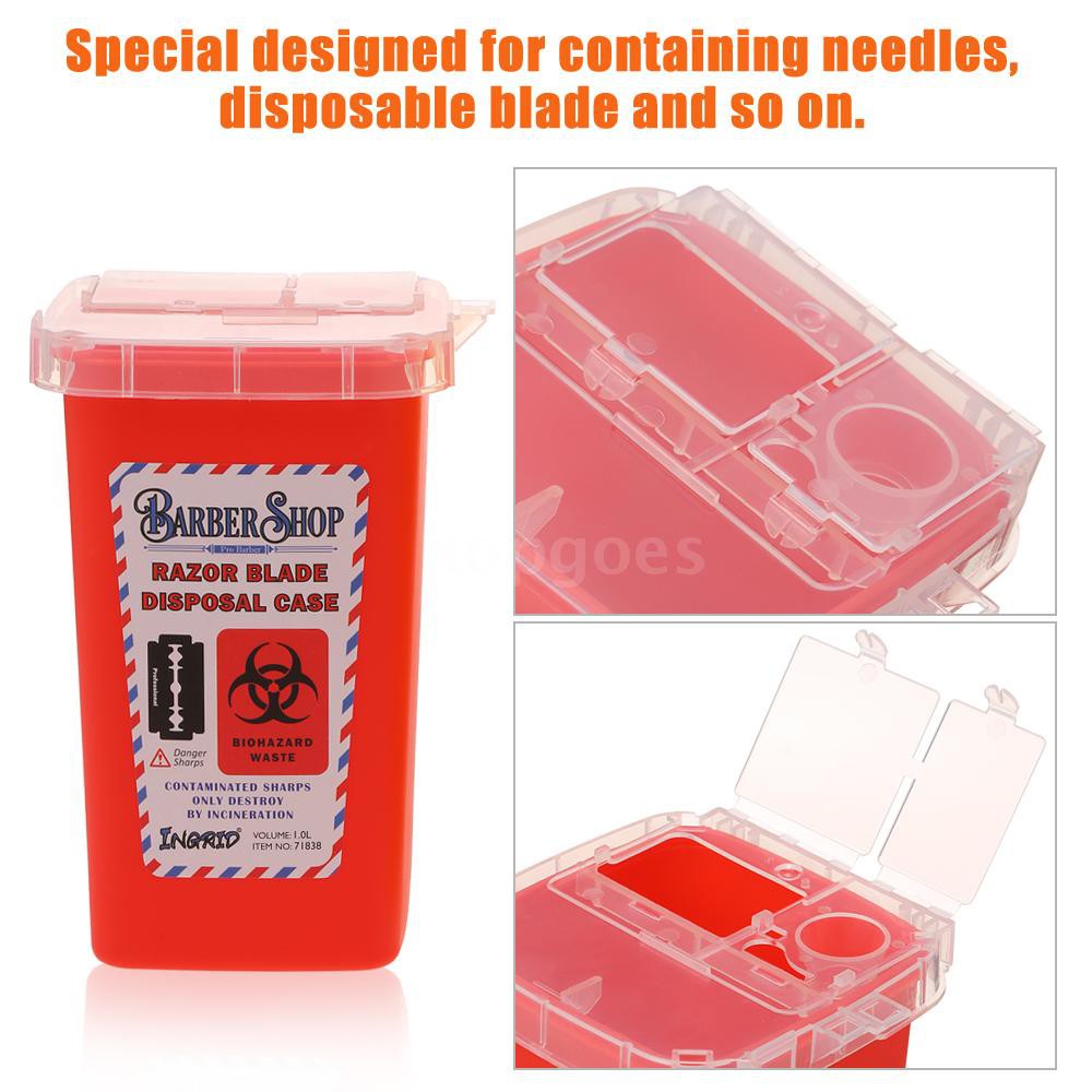 Portable 1L Sharps Container Needles Bin Biohazard Tattoo Piercing ...