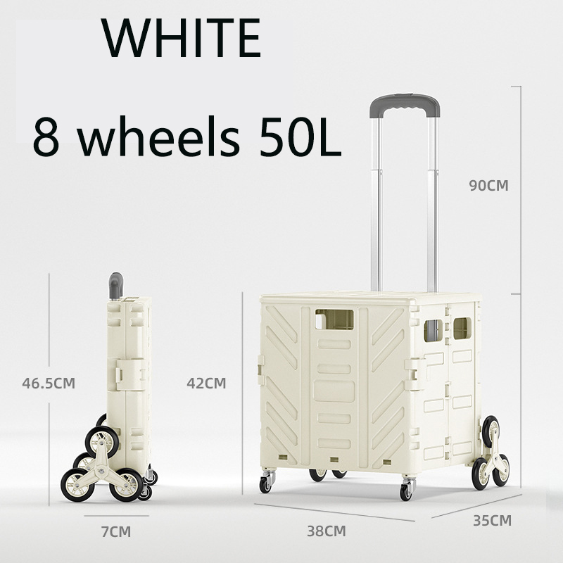 【COD＆PH】75L folding shopping cart Strong 100Kg Trolley Storage Movable ...