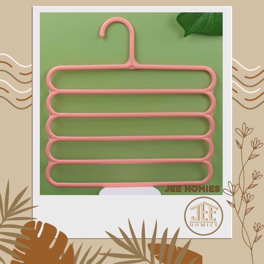 JEE Homies / 5 Layers Multi-Functional Pants Hangers Non-Slip Pants Hanger Storage Rack Space ...