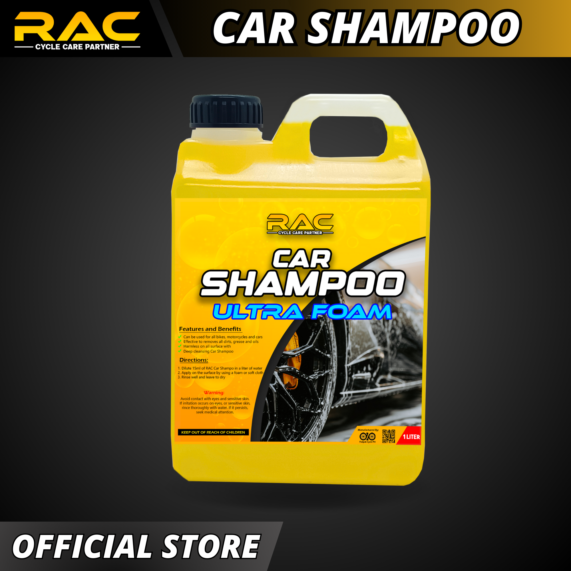RAC 1 Liter Car Shampoo Ultra Foam | Lazada PH