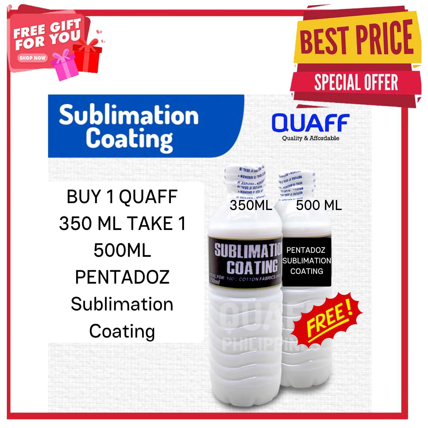 Quaff Sublimation Spray Coating 300 mL/ Quaff 20 Inches X 1 Meter ...
