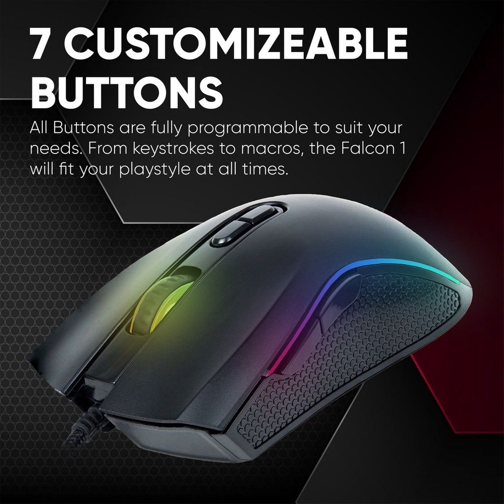 GARUDA FALCON1 CUSTOMIZABLE RGB GAMING MOUSE WITH SOFTWARE | Lazada PH