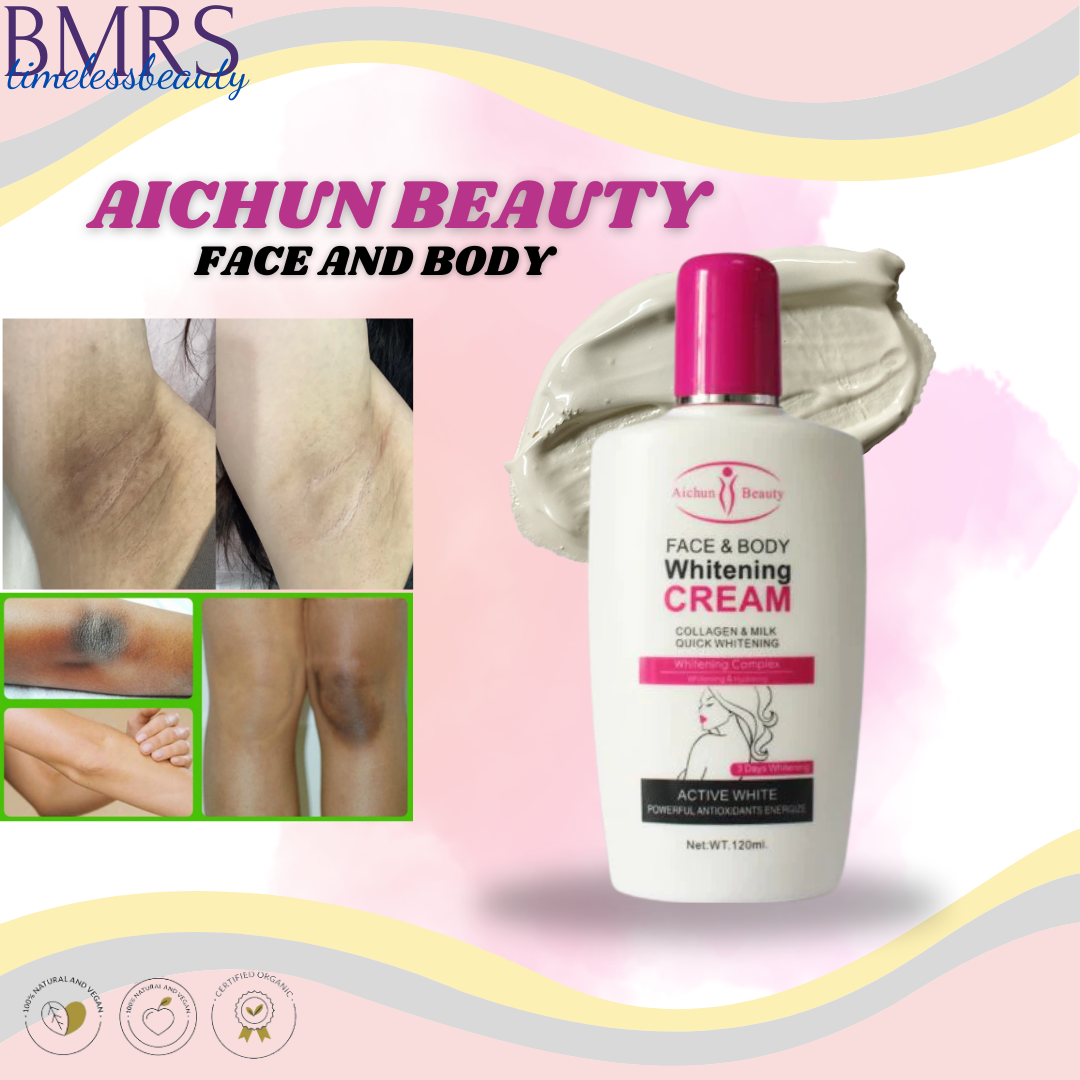 Aichun Beauty Face and Body Whitening Cream with Collagen and Cow Milk Whitening Cream for Dark ...