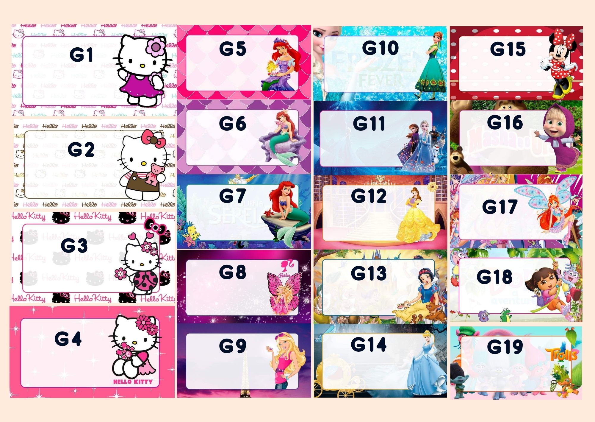 Personalized sticker Name, Sticker Subject and Laminated Name Plate 3 ...