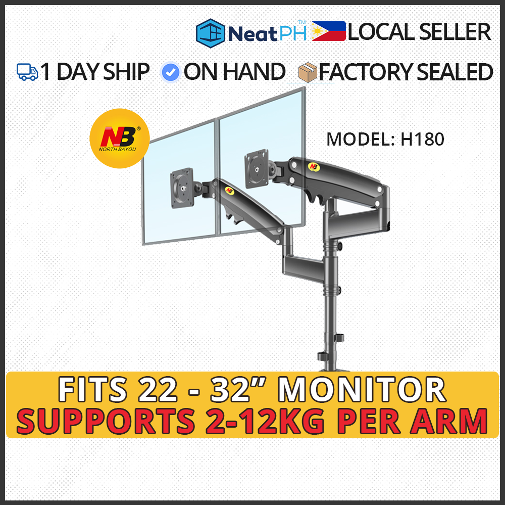 NB North Bayou Dual Monitor Arm Mount Stand Pole H180 [New Series ...