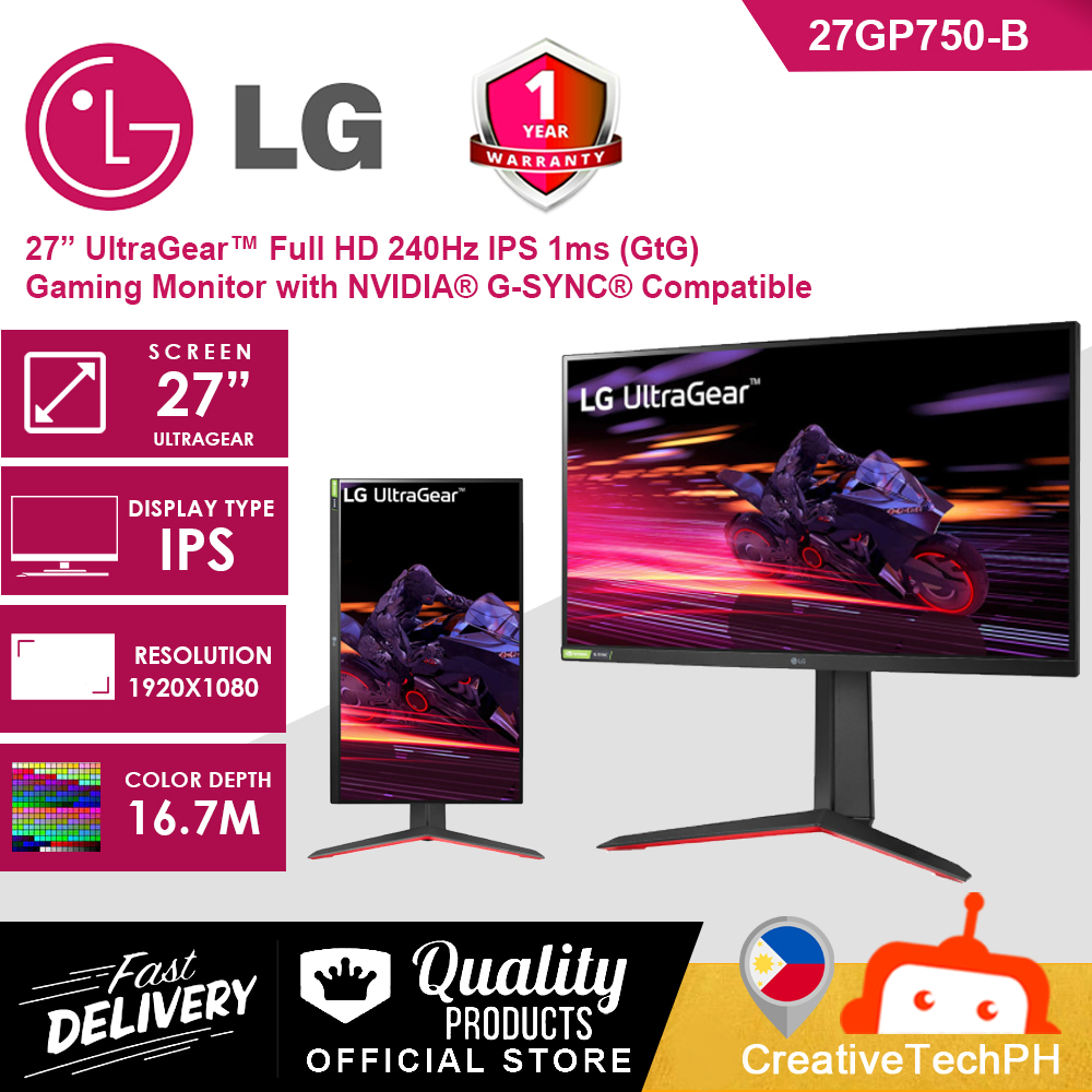 MONITOR LG IPS GAMING 27" MONITOR 27GP750-B 27” UltraGear™ Full HD ...