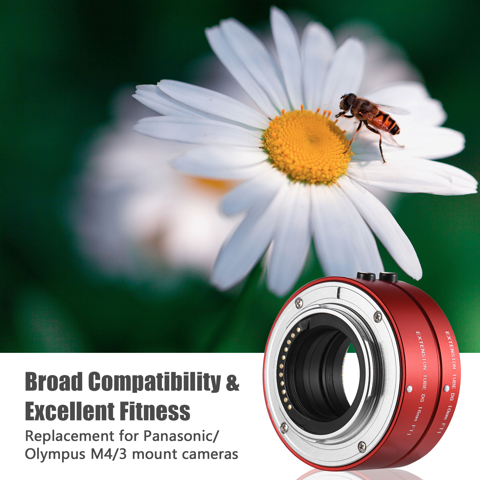 FOTGA Macro Extension Tube Ring Set 10mm + 16mm Auto Focus Adjustable ...