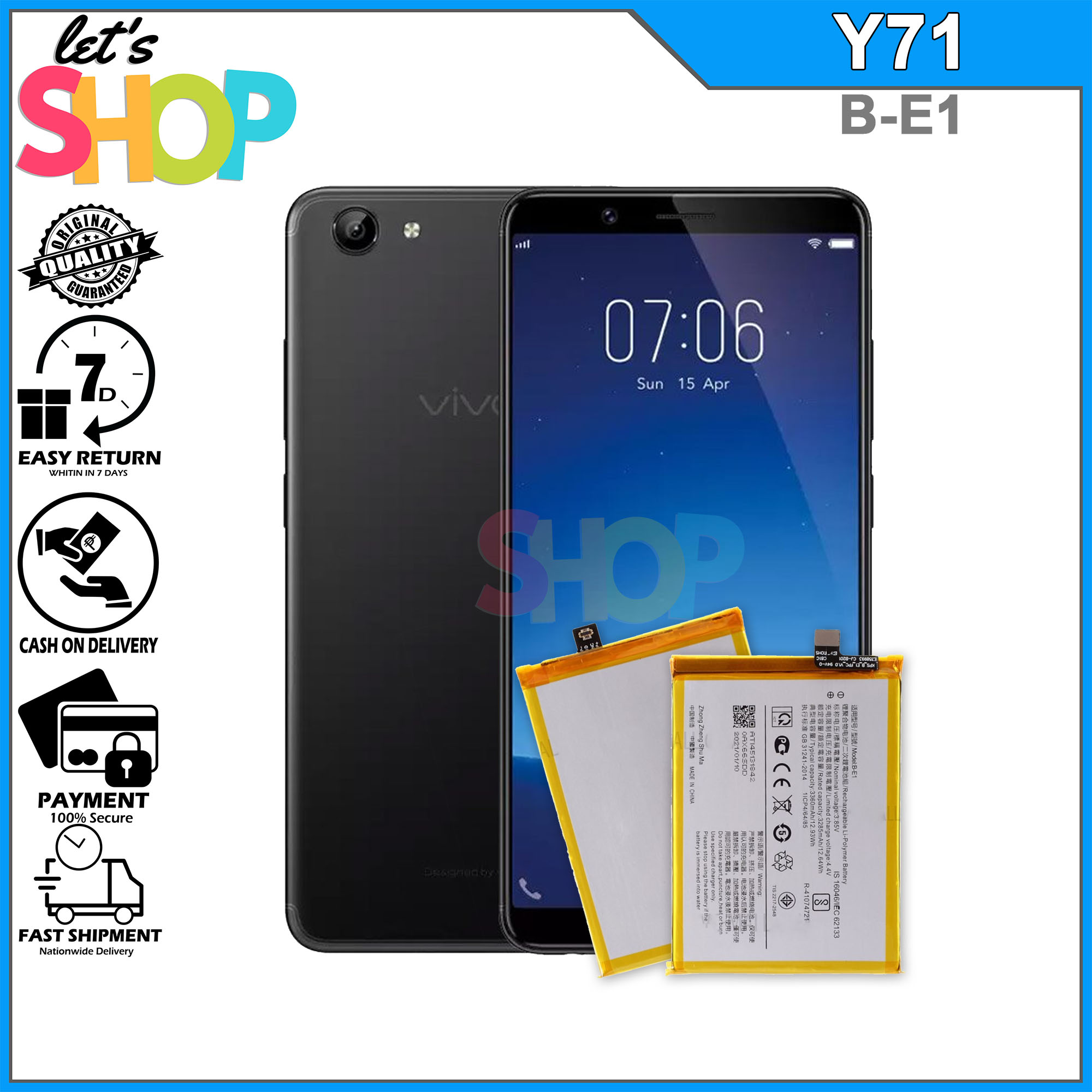 Vivo Y71 Battery Model B-E1 (Lets Shop) Original Equipment Manufacturer ...