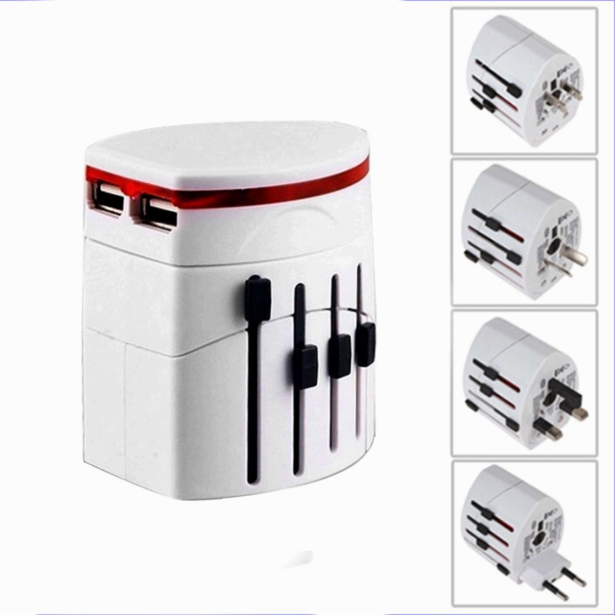 Source 1 - All in One Universal International Plug Adapter 2 USB Port ...