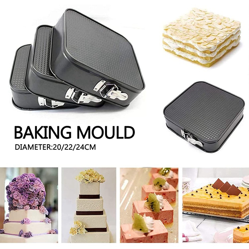 Square Springform Dessert Pan Nonstick Leakproof Cake Pan Bakeware ...