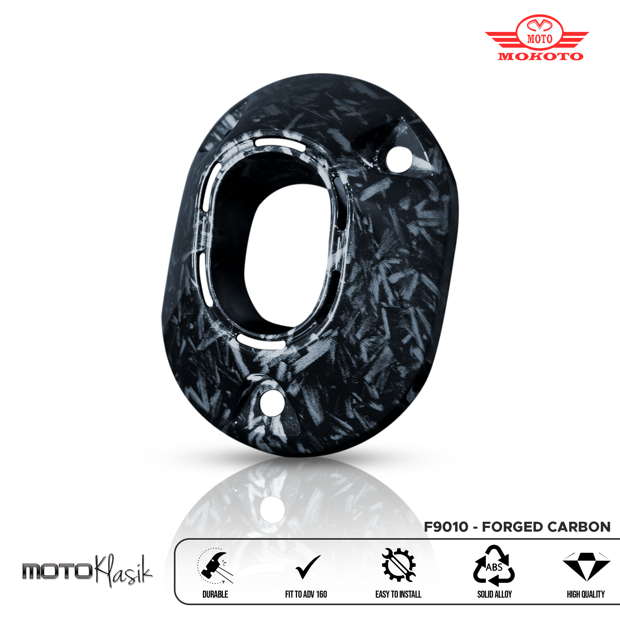 MOKOTO HONDA PCX 160 MUFFLER TIP F-9010 GLOSSY HYDRO-DIP FORGED CARBON ...