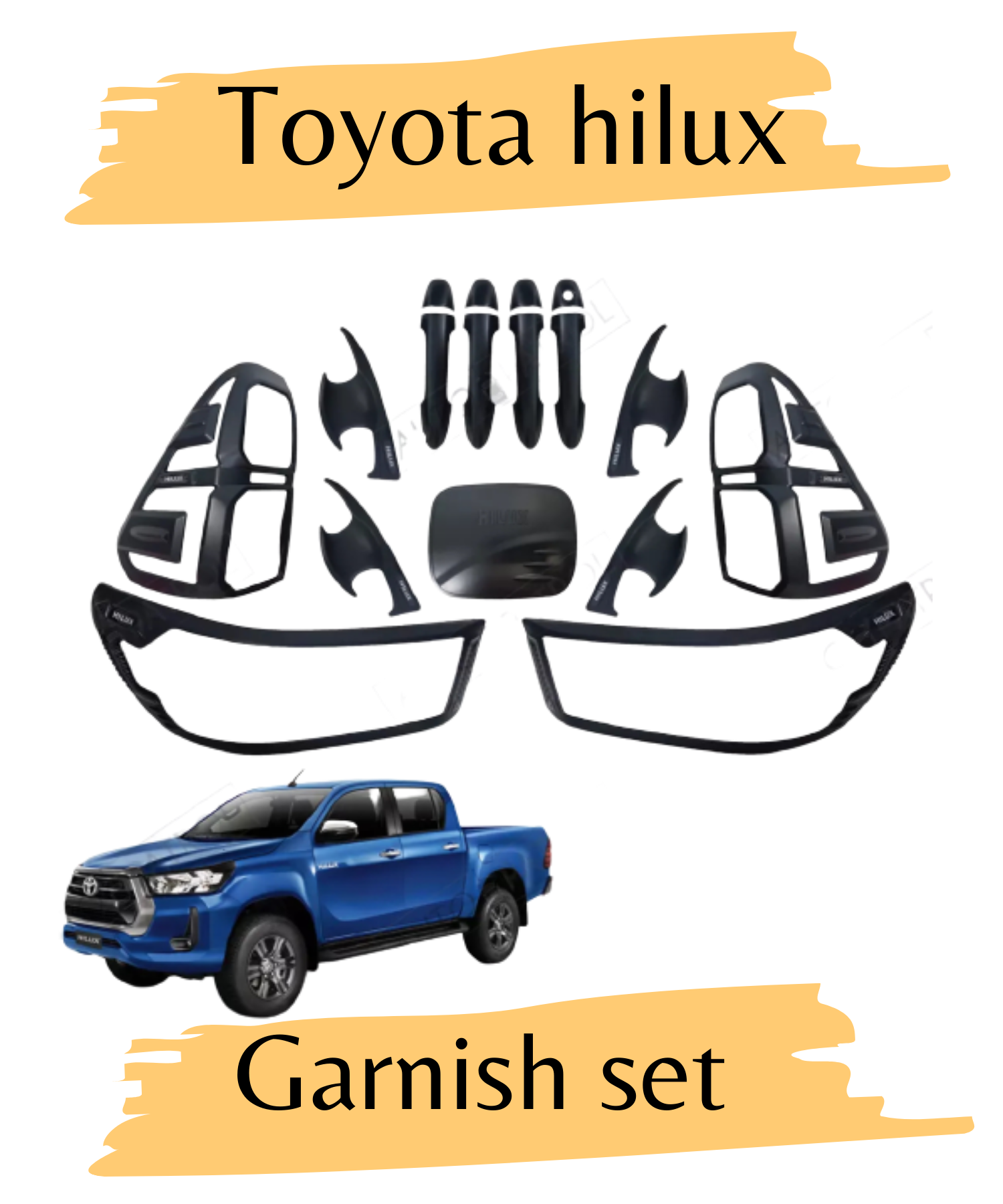 Toyota Hilux 2020 2021 G or E variant combo set garnish KBH | Lazada PH