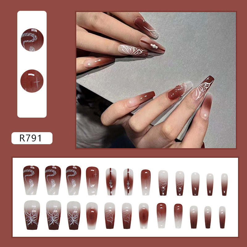【COD+Gift】 24Pcs/Set Nail Art Waterproof and Durable Acrylic Nails ...