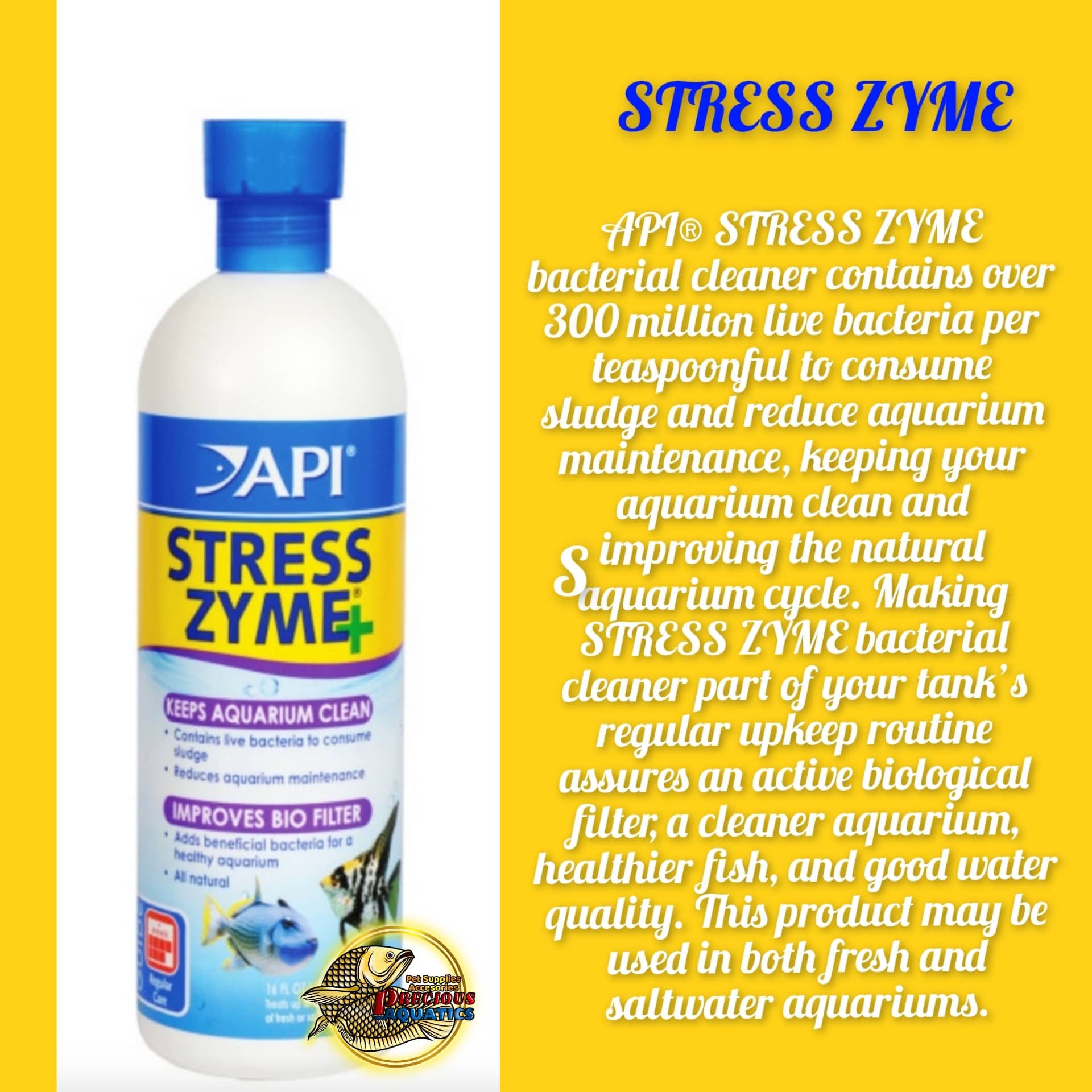 API Stress Zyme Keeps Aquarium Clean & Adds Beneficial Bacteria | Lazada PH