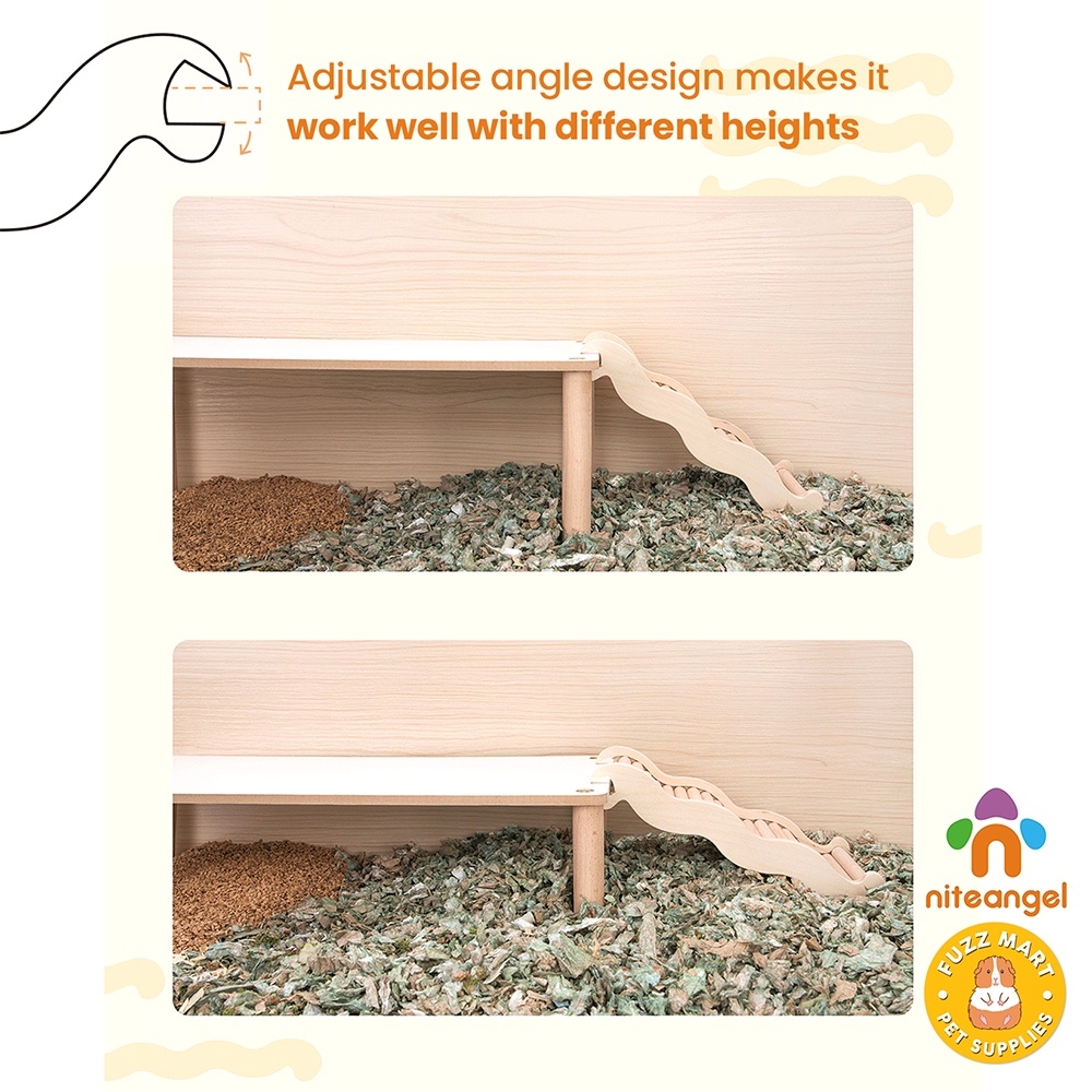 Niteangel Hamster WOODEN LADDER (2 Types 3 Sizes) Hamster Stairs ...