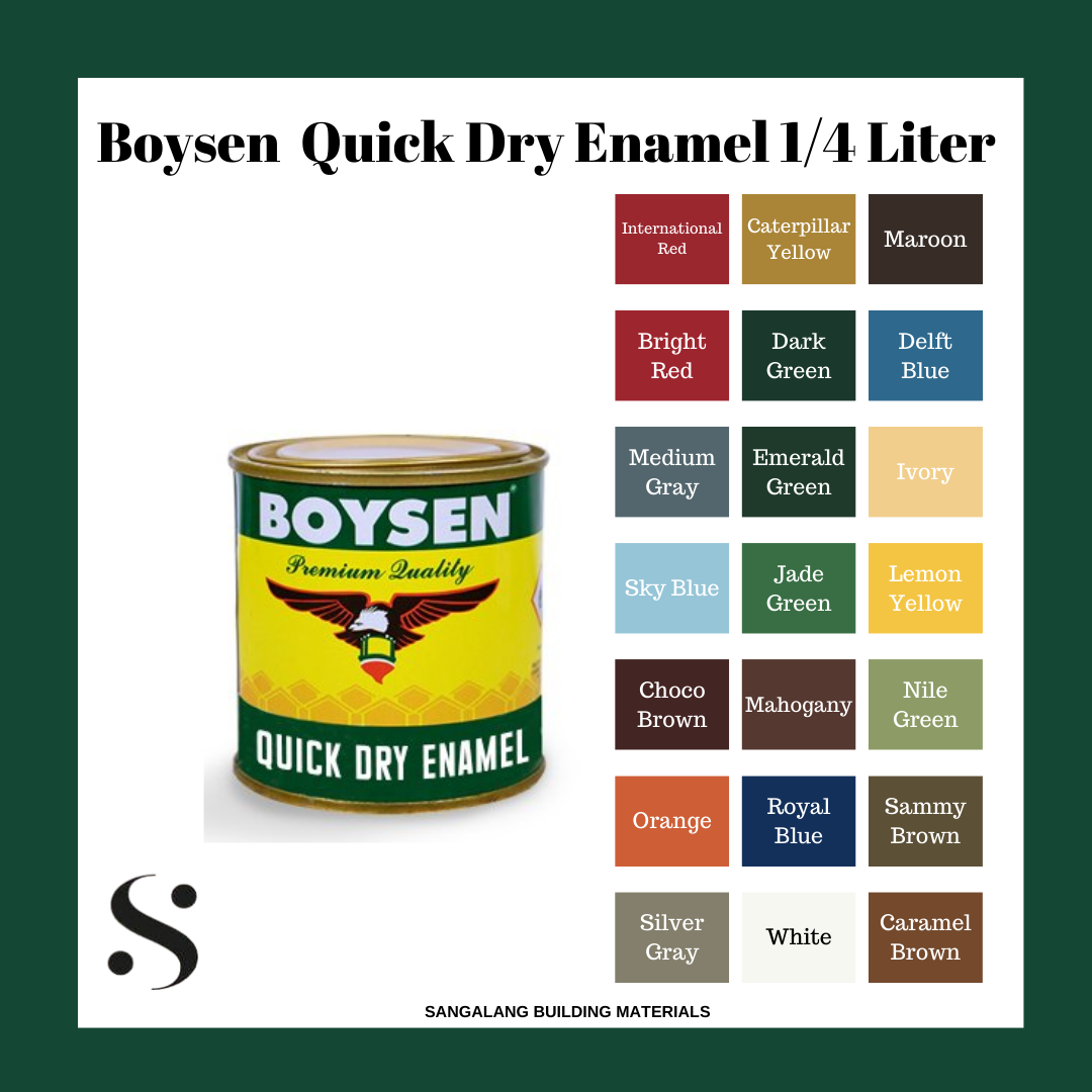 Boysen Quick Dry Enamel 1/4Liter For Wood and Metal Surfaces All Colors ...
