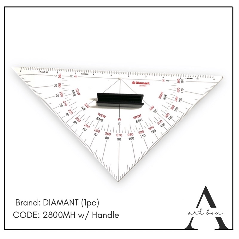 ARTBOX Nautical Protractor Triangle hypotenuse divided in MM stationery ...